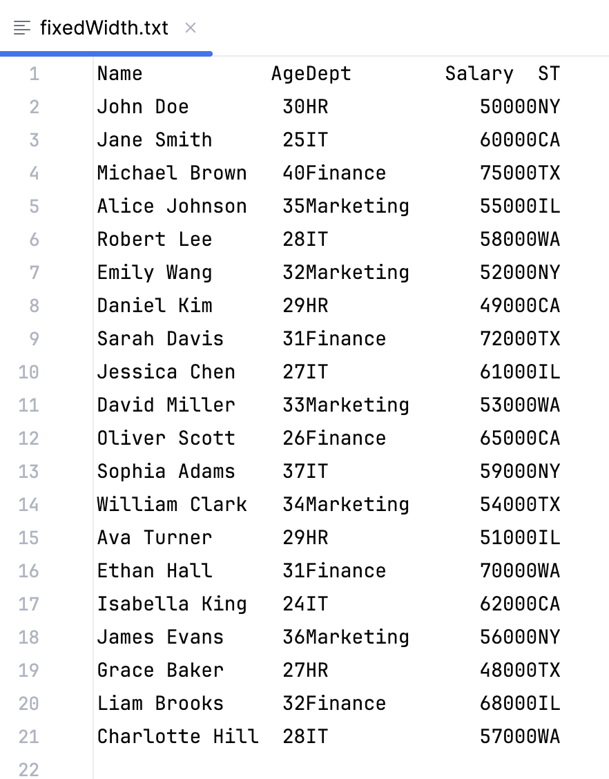 Extracting data from Fixed-Width-Text-File | Manca Matteo